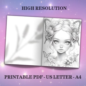 BUTTERFLY FAIRIES - 25 Coloring Pages, Coloring Book for Adults and ...