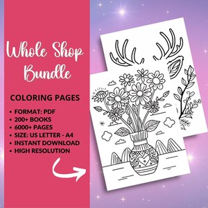 Coloring Book Whole Shop Bundle, 5500+ Coloring Pages, 180+ Coloring ...