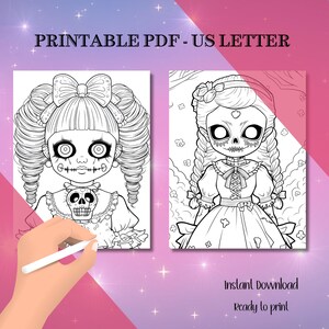 CREEPY DOLLS Coloring Book, 25 Coloring Pages for Adults and Kids ...
