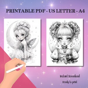 MOON FAIRIES - 25 Coloring Pages, Coloring Book for Adults and Kids ...