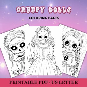 CREEPY DOLLS Coloring Book, 44 Coloring Pages for Adults and Kids ...