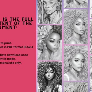 25 Coloring Pages, Afro, Curly, Dreadlock Style, Grayscale, Coloring ...