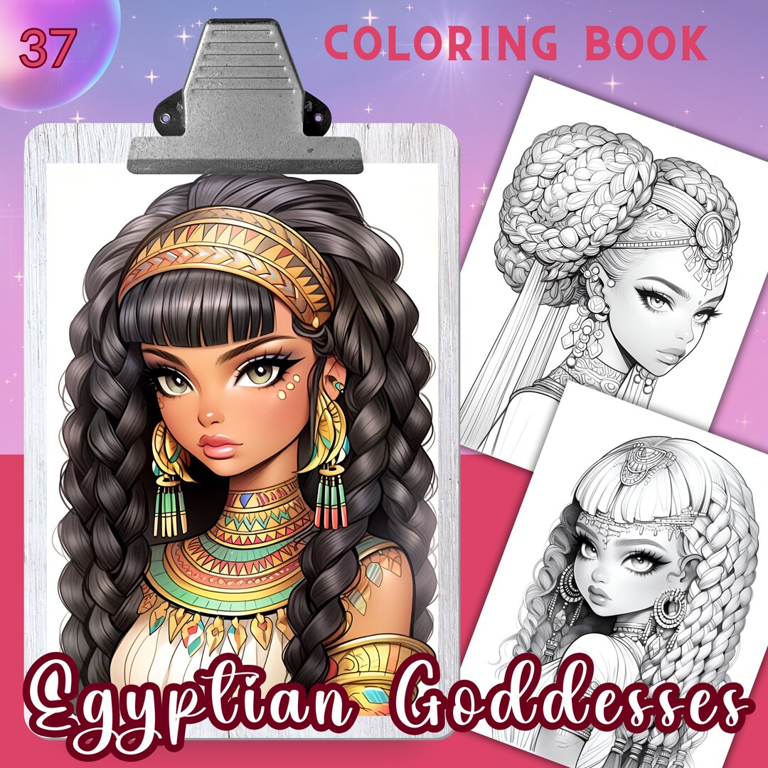 EGYPTIAN GODDESSES - 37 Coloring Pages, Coloring Book for Adults and ...