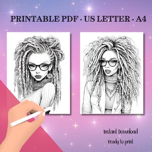DREADLOCKS HAIRSTYLES Coloring Book, 30 Coloring Pages for Adults and ...