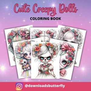 Cute CREEPY DOLLS Coloring Book, 42 Coloring Pages for Adults and Kids ...