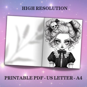 GOTHIC GIRLS - 45 Coloring Pages, Coloring Book for Adults and Kids ...