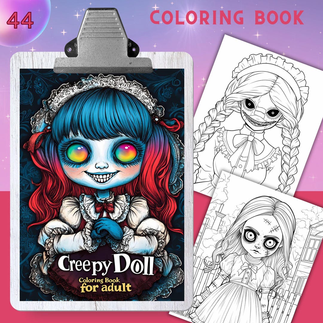 CREEPY DOLLS Coloring Book, 44 Coloring Pages for Adults and Kids ...