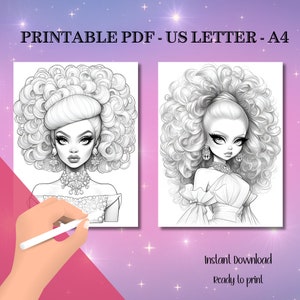 DRAG QUEEN - 26 Coloring Pages, Coloring Book for Adults, Fashion ...