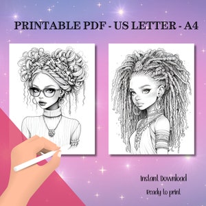 DREADLOCKS HAIRSTYLES Coloring Book, 30 Coloring Pages for Adults and ...