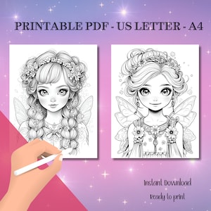 FLOWER FAIRY - 22 Coloring Pages, Coloring Book for Adults and Kids ...