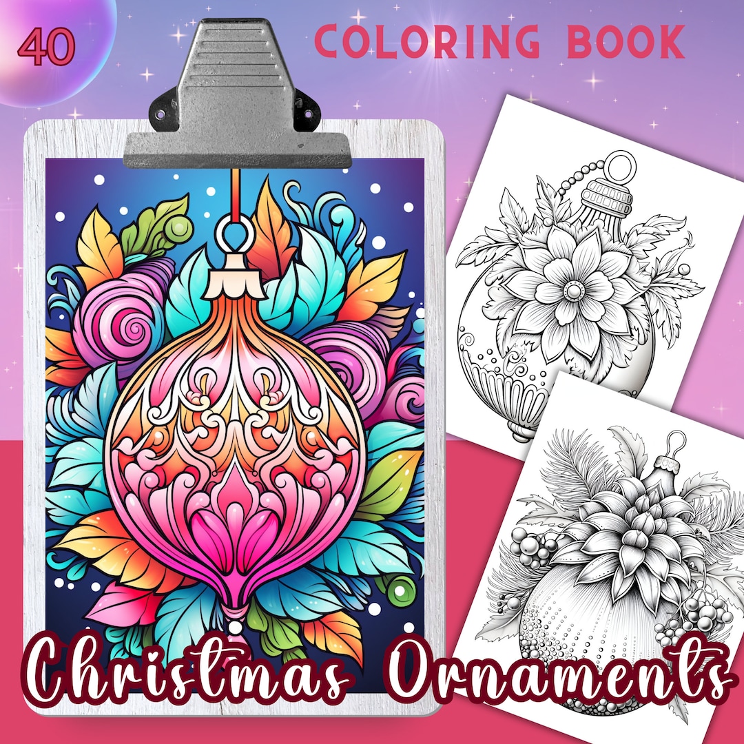 CHRISTMAS ORNAMENTS Coloring Book, Relaxing and Inspiring Designs for ...