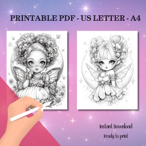 MOON FAIRIES - 25 Coloring Pages, Coloring Book for Adults and Kids ...