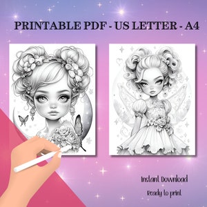 MOON FAIRIES - 25 Coloring Pages, Coloring Book for Adults and Kids ...