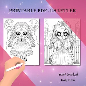 CREEPY DOLLS Coloring Book, 44 Coloring Pages for Adults and Kids ...