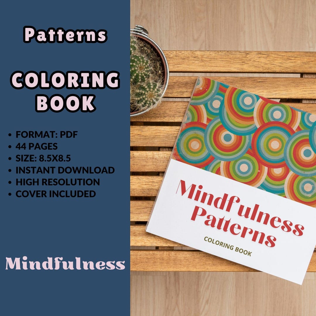 MINDFULNESS PATTERNS, 44 Coloring Pages, Coloring Book for Adults and ...