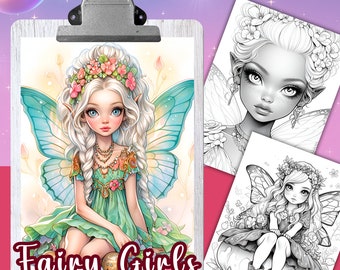 50 Moon Fairies Coloring Pages, Coloring Book for Adults and Kids ...