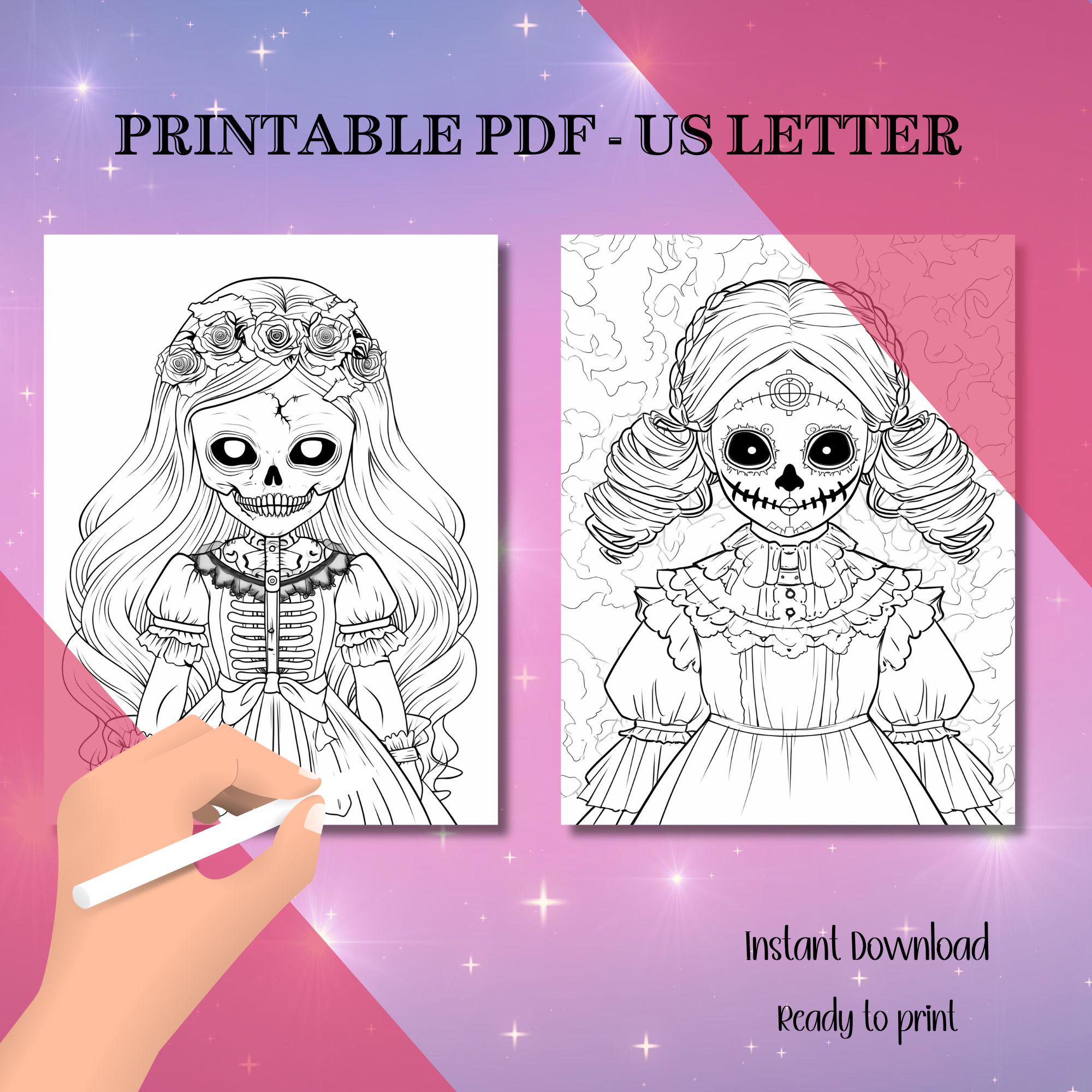 CREEPY DOLLS Coloring Book, 44 Coloring Pages for Adults and Kids ...