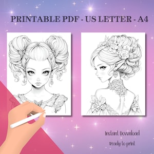 BEAUTIFUL ELVES - 24 Coloring Pages, Coloring Book for Adults and Kids ...