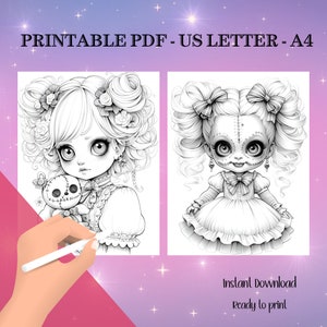 Cute CREEPY DOLLS Coloring Book, 42 Coloring Pages for Adults and Kids ...