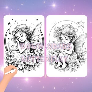 Moon Fairies Coloring Book, 20 Coloring Pages, Coloring Book for Adults ...