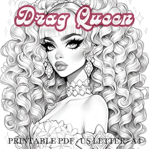 DRAG QUEEN - 26 Coloring Pages, Coloring Book for Adults, Fashion ...