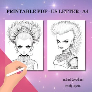 MOHAWK HAIRSTYLES - 38 Coloring Pages, Coloring Book for Adults and ...