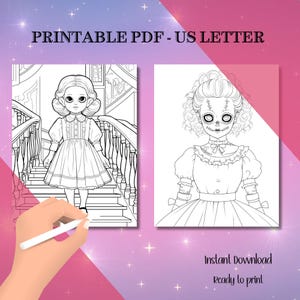CREEPY DOLLS Coloring Book, 25 Coloring Pages for Adults and Kids ...