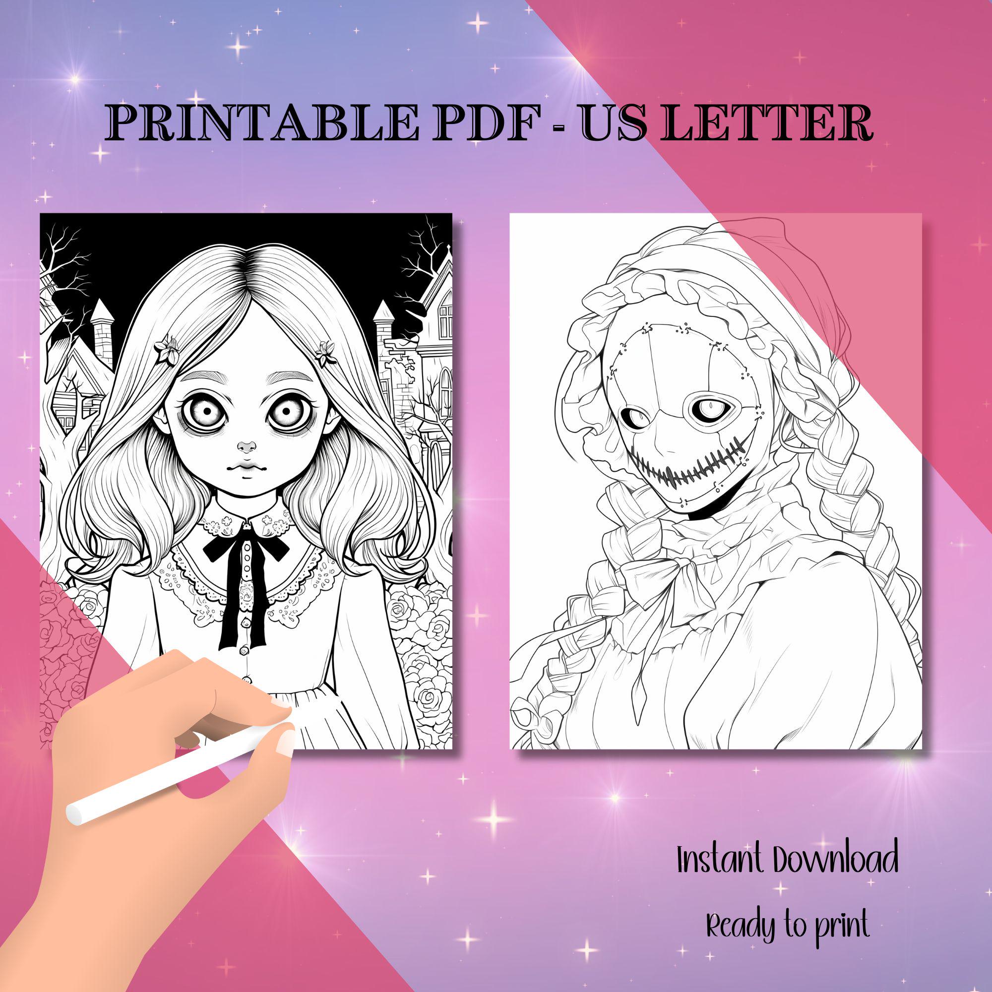 CREEPY DOLLS Coloring Book, 44 Coloring Pages for Adults and Kids ...