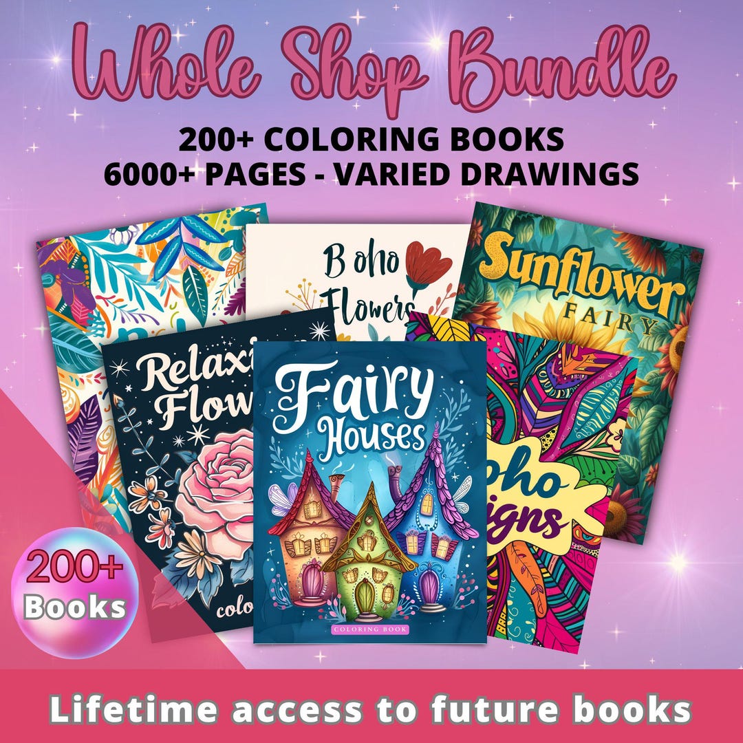 Coloring Book Whole Shop Bundle, 5500+ Coloring Pages, 180+ Coloring ...