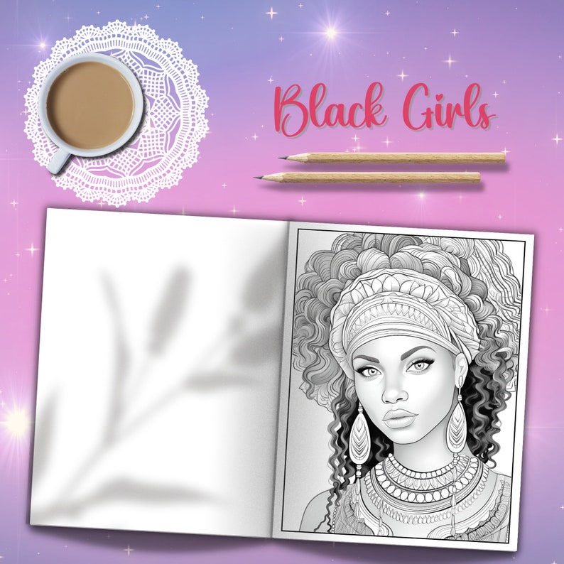 BLACK GIRLS Coloring Book Coloring Page Bundle - Etsy