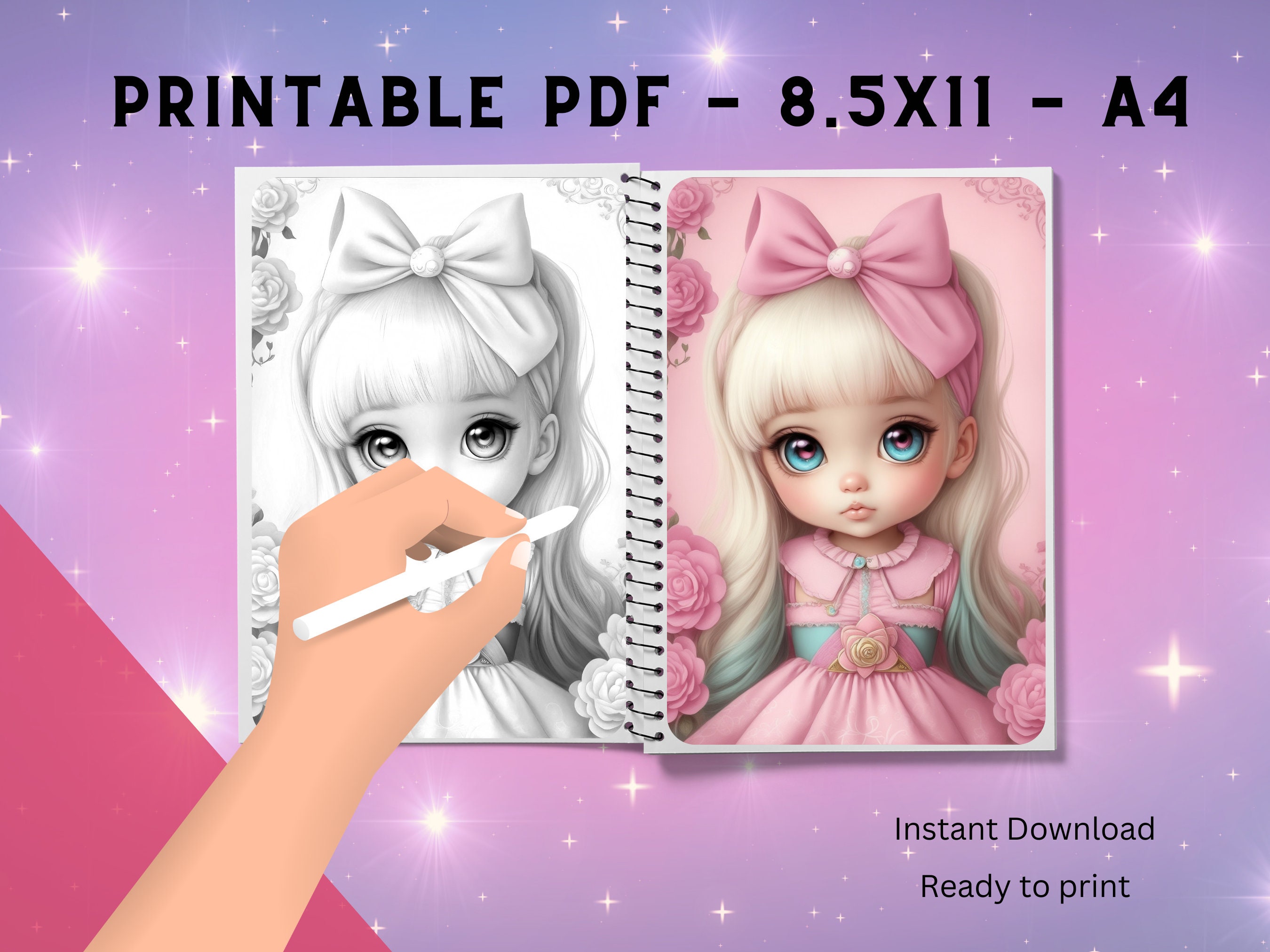 BEAUTIFUL DOLLS Coloring Book Coloring Page Bundle - Etsy