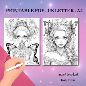 BUTTERFLY FAIRIES - 25 Coloring Pages, Coloring Book for Adults and ...