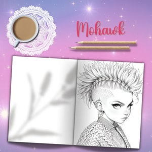 MOHAWK HAIRSTYLES - 38 Coloring Pages, Coloring Book for Adults and ...