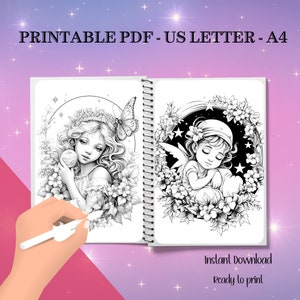 Moon Fairies Coloring Book, 20 Coloring Pages, Coloring Book for Adults ...