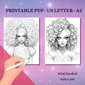 DRAG QUEEN - 26 Coloring Pages, Coloring Book for Adults, Fashion ...