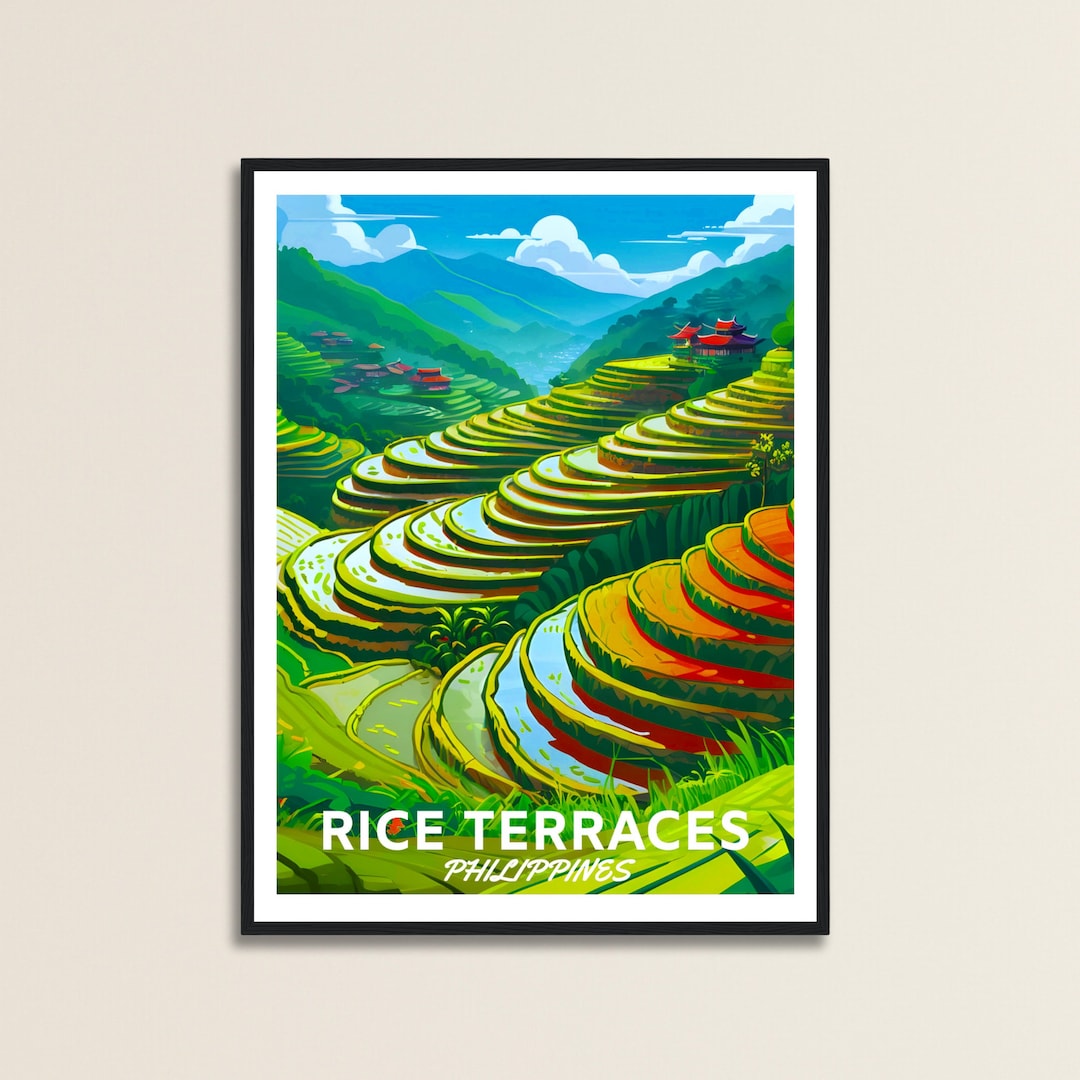 Banaue Rice Terraces Travel Print Philippines Travel Poster Banaue Rice ...