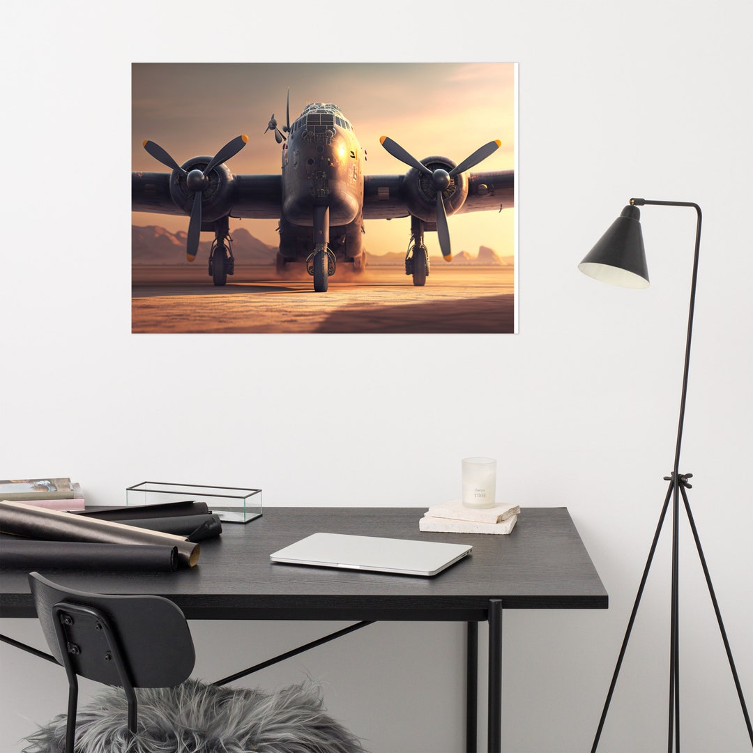 Poster of a Short Stirling in WW2 Aviation Poster Warplane - Etsy