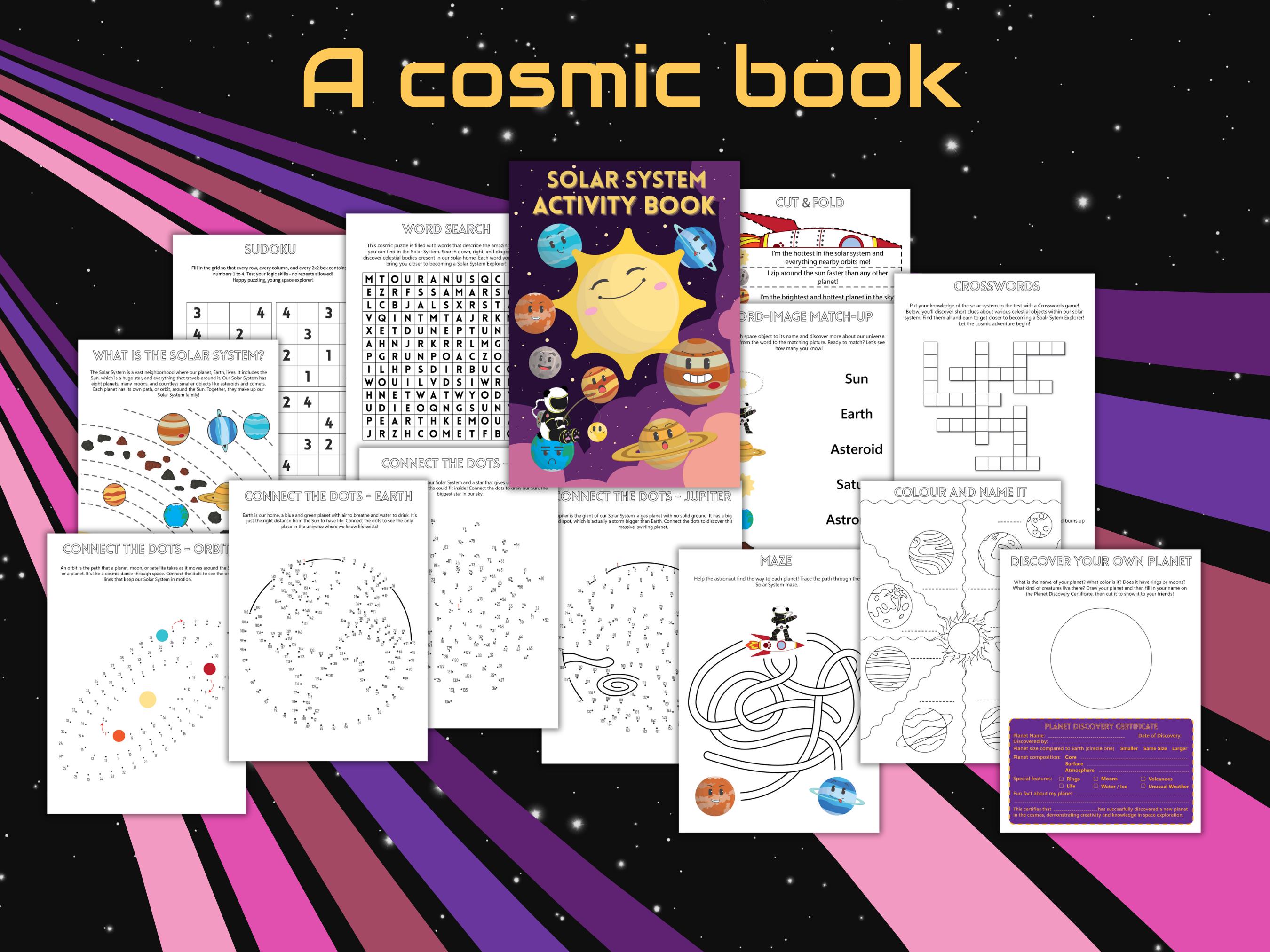 Outer Space Activity Book Solar System, Educational Printable Files ...