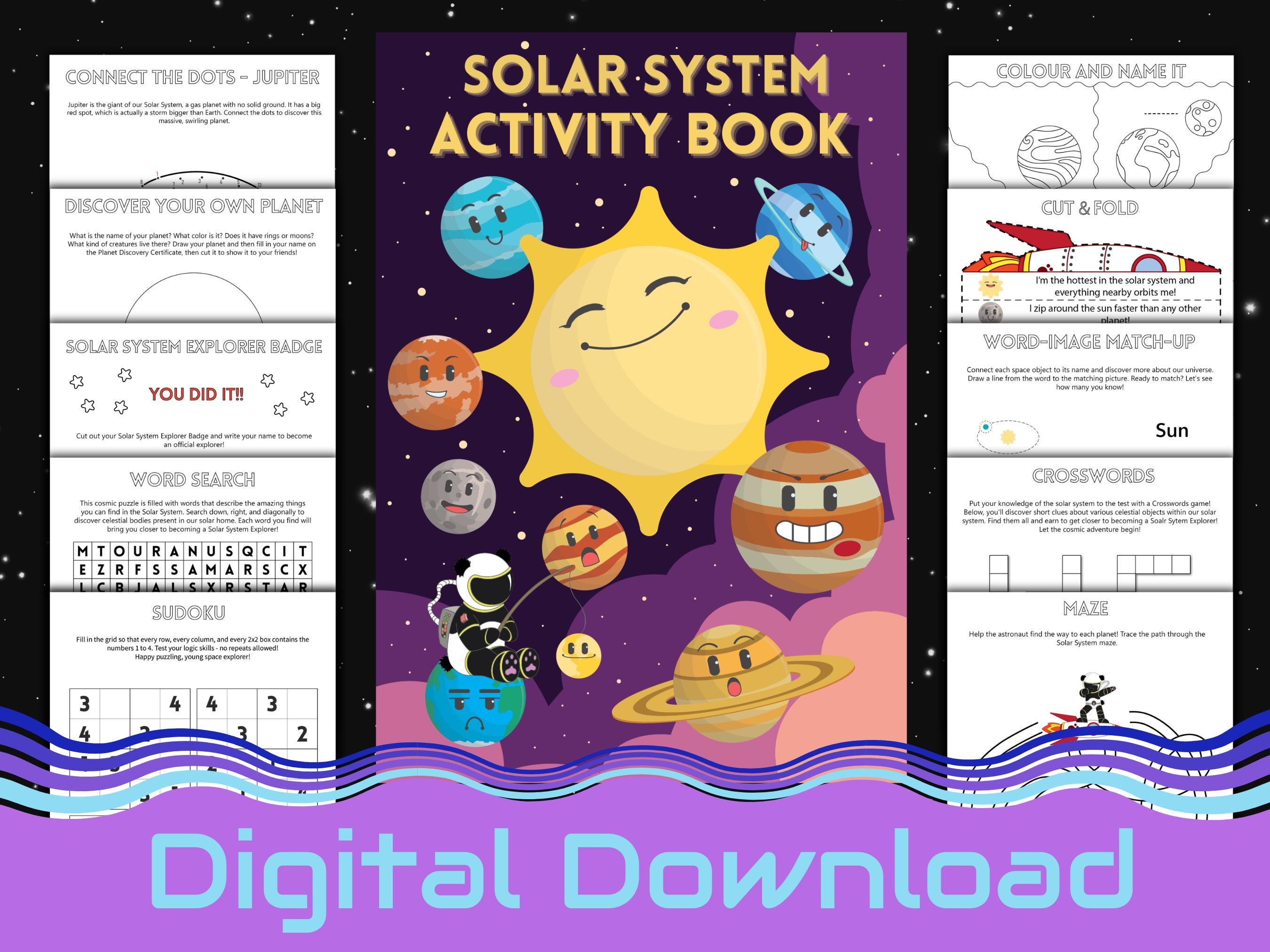 Outer Space Activity Book Solar System, Educational Printable Files ...