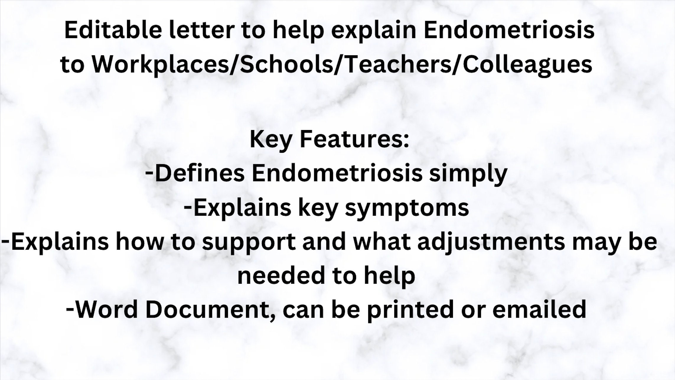 Endometriosis Letter for Teachers/managers/school/work - Etsy