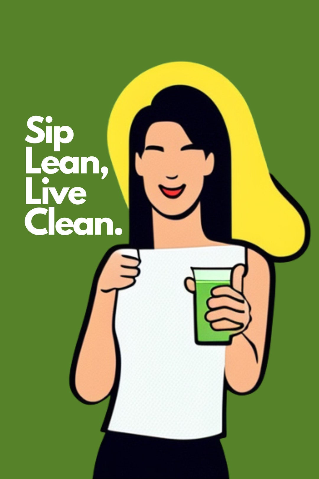 Sip Lean, Live Clean A4 Digital Print - Etsy