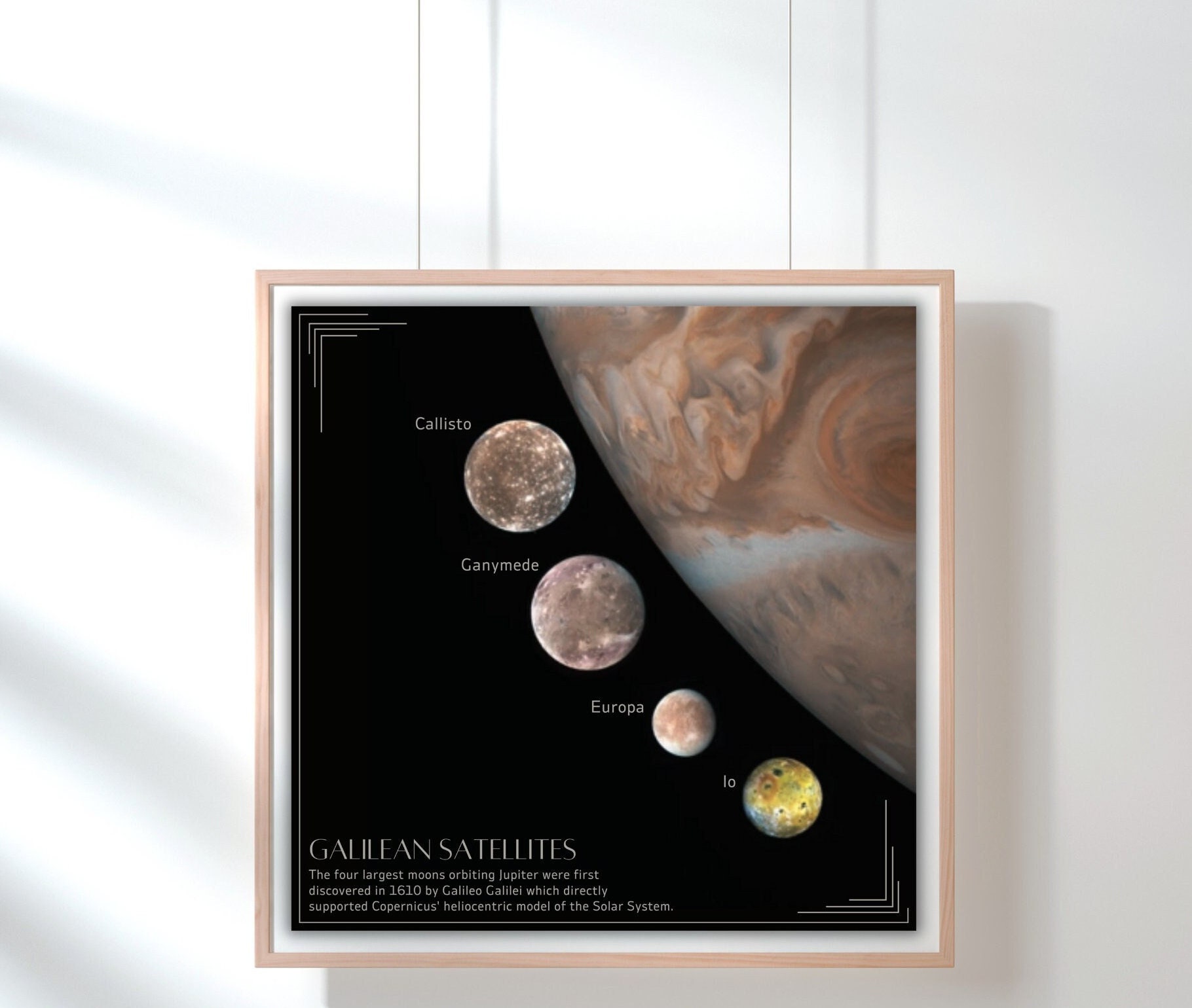 Galilean Satellites, Jupiter's Moon Poster, Europa Ganymede Io Callisto ...