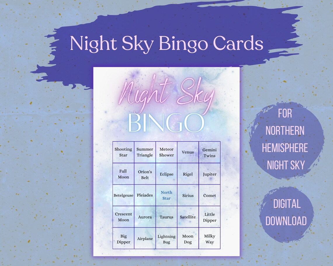 Night Sky Bingo, Campfire Games, Kids Games, Astronomy, Digital ...