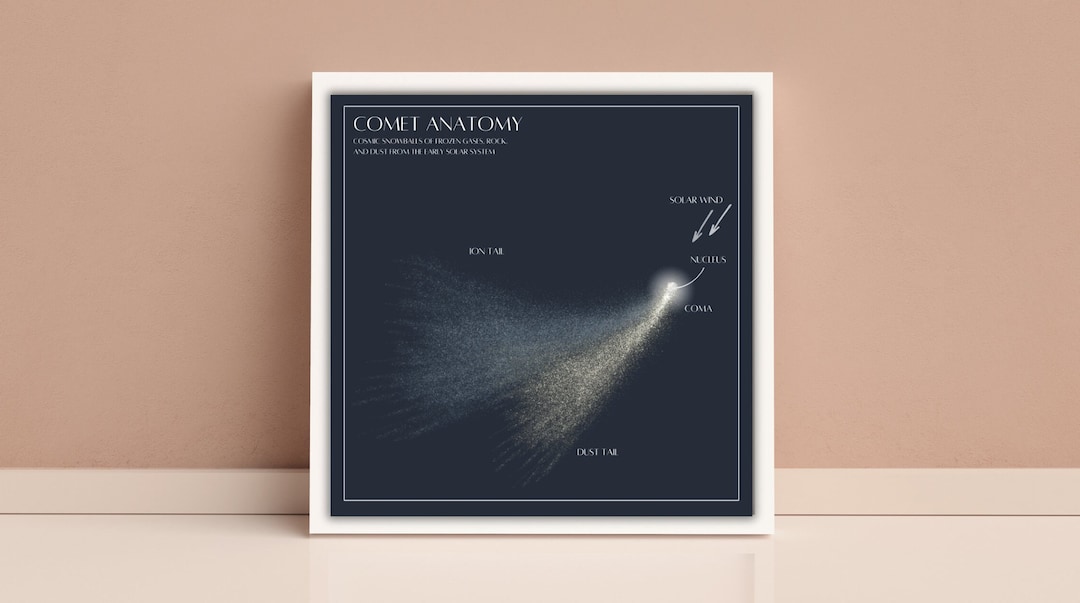 Comet Anatomy Poster, Digital Download, Wall Art, Planetary Science ...
