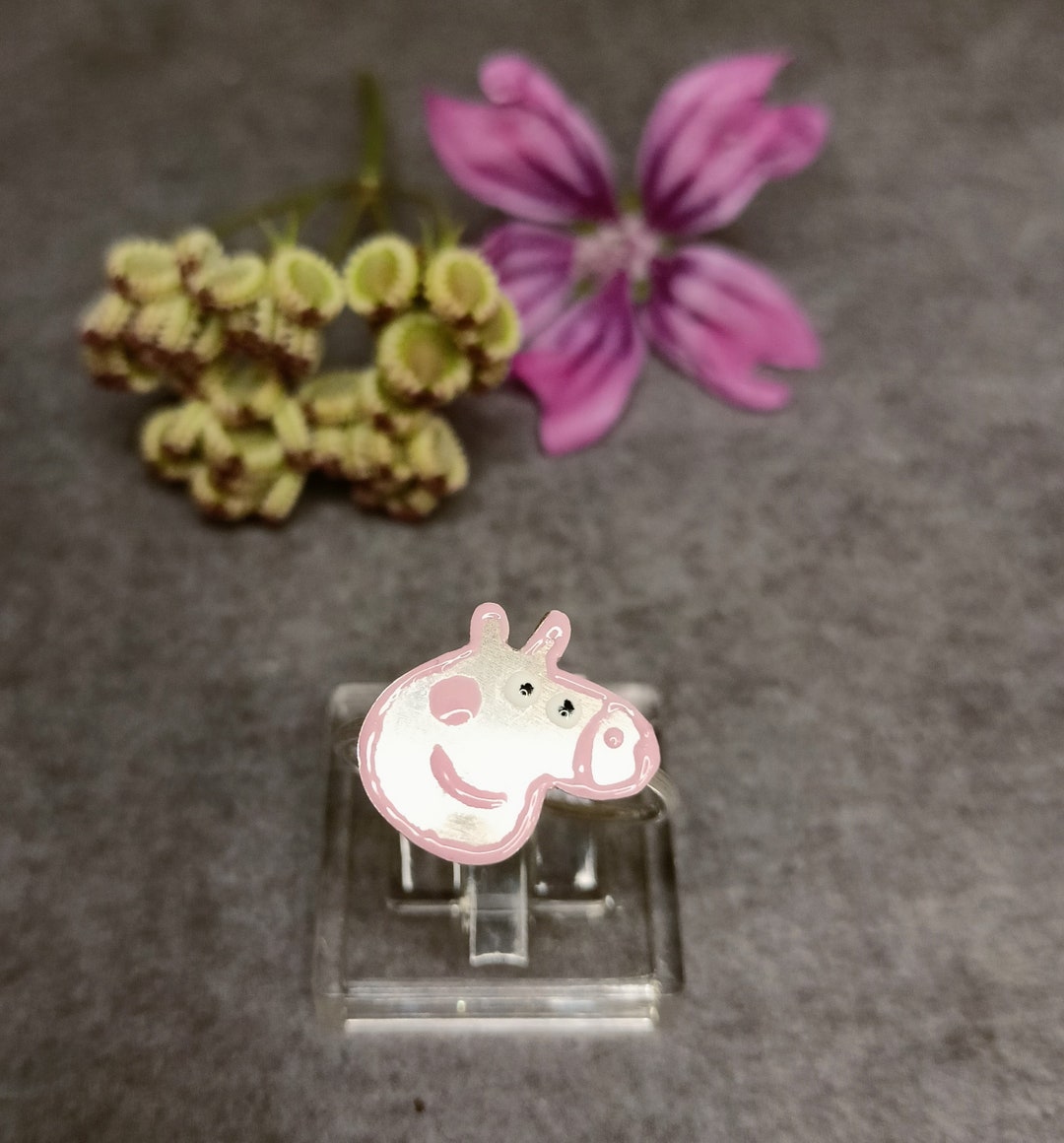Peppa, Handmade Childrens Silver 925 Ring With Peppa - Etsy
