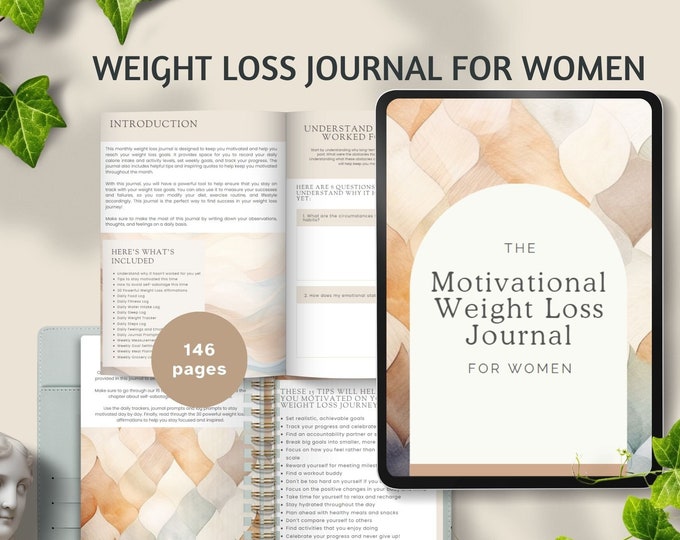 Wellness and Weight Loss Journal, Weight Loss Tracker, Fitness Tracker ...