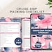 Cruise Ship Packing List Checklist Printable Summer Vacation Planner ...