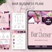 Bar Business Plan Template Cocktail Lounge Business Planner Wine Bar ...