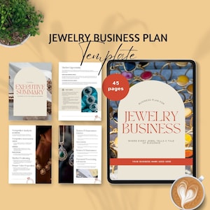 Jewelry Business Plan Template Canva Jewellery Small Business Planner ...