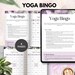Yoga Bingo for Kids Yoga Game Printable Wellness Bingo Fitness Activity ...